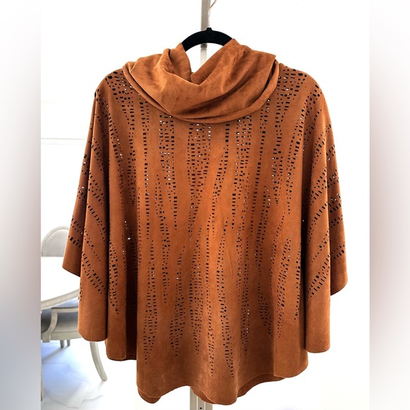 Alberto Makali | Sweaters | Alberto Makali Tan Brown Suede Poncho ...
